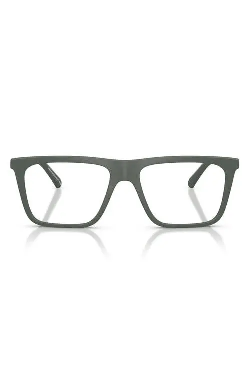 Emporio Armani 56mm Square Optical Glasses - Matte Green/clear
