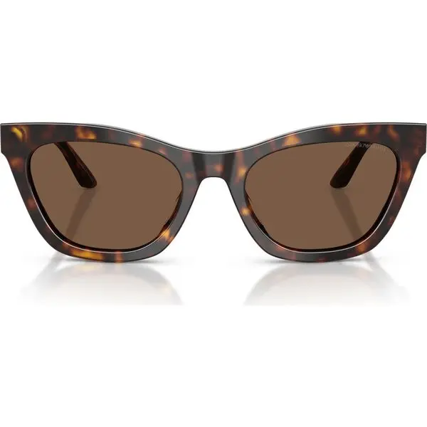 Emporio Armani 55mm Cat-eye Sunglasses - Shiny Havana/brown