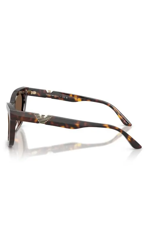 Emporio Armani 55mm Cat-eye Sunglasses - Shiny Havana/brown