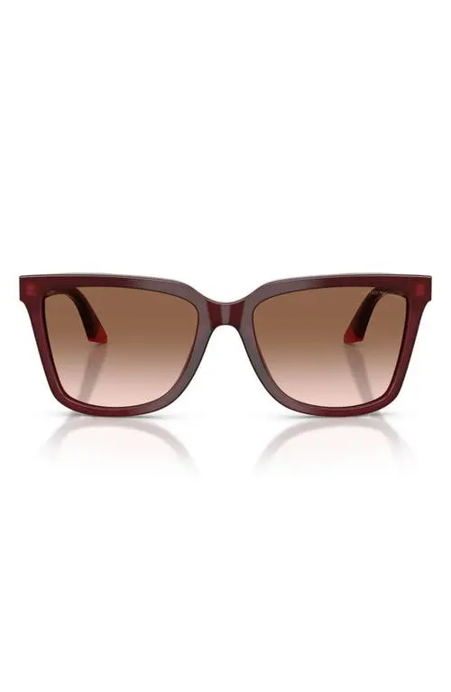 Emporio Armani 55mm Irregular Sunglasses - Shiny Opal Bordeaux/pink