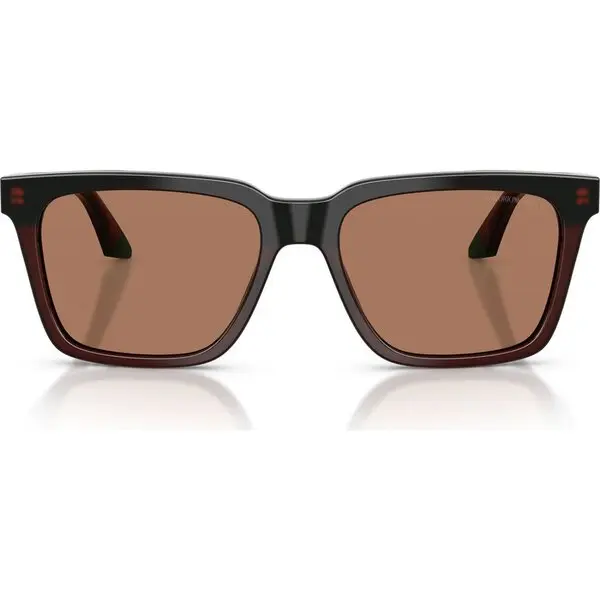 Emporio Armani 55mm Square Sunglasses - Opal Brown/green/brown