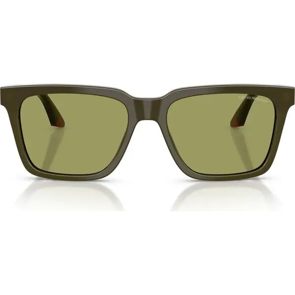 Emporio Armani 55mm Square Sunglasses - Shiny Opal Green/bordeaux