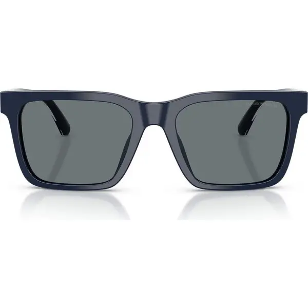 Emporio Armani 57mm Square Sunglasses - Shiny Blue/dark Blue