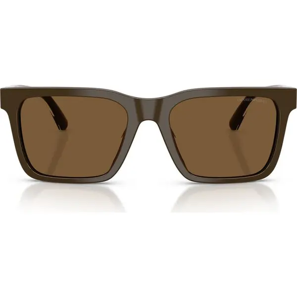 Emporio Armani 57mm Square Sunglasses - Shiny Brown/brown