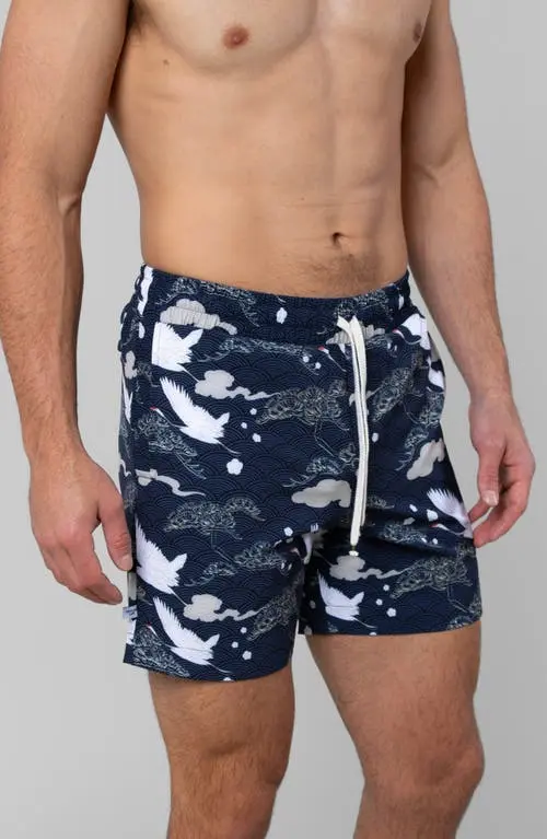 LEISURE LAB Print Swim Trunks - Swan Dive