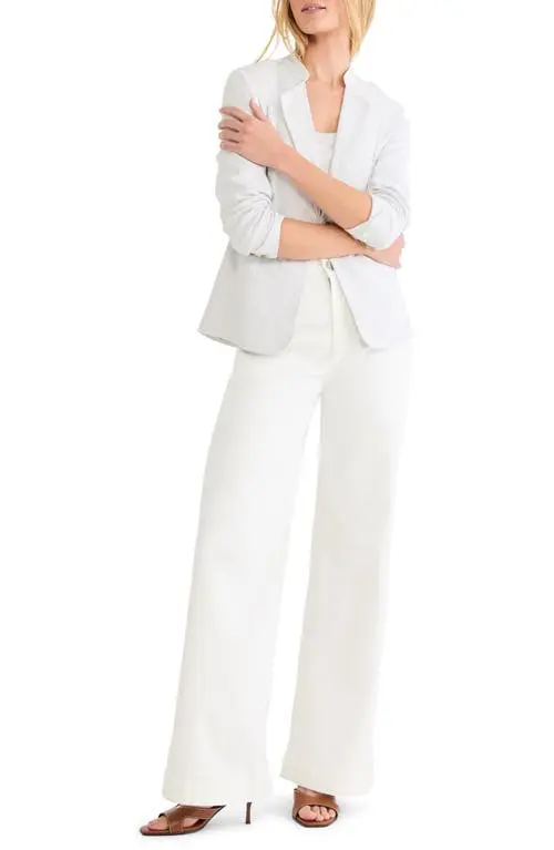 NIC+ZOE Eva Linen-blend Blazer - Silver Wisp