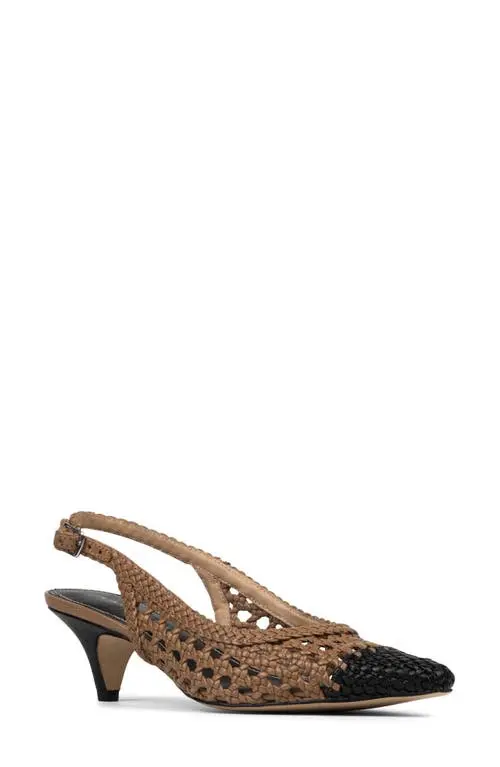 DONALD PLINER Pointed Toe Slingback Pumps - Tobacco