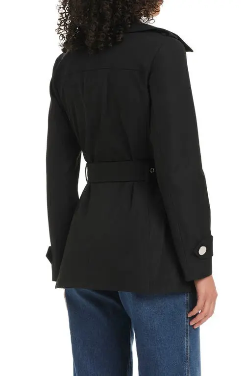 Kate Spade New York Belted Double Breasted Trench Coat - Black