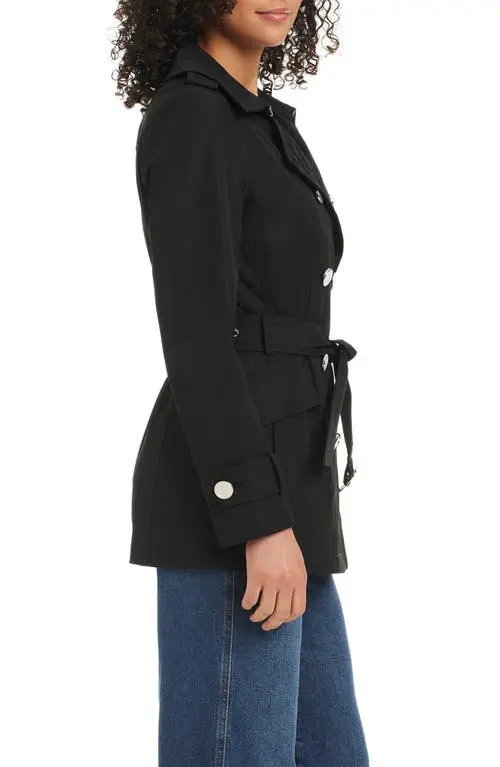 Kate Spade New York Belted Double Breasted Trench Coat - Black