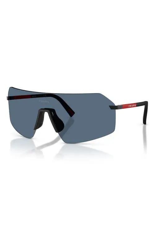 Prada 136mm Shield Sunglasses - Black/dark Blue