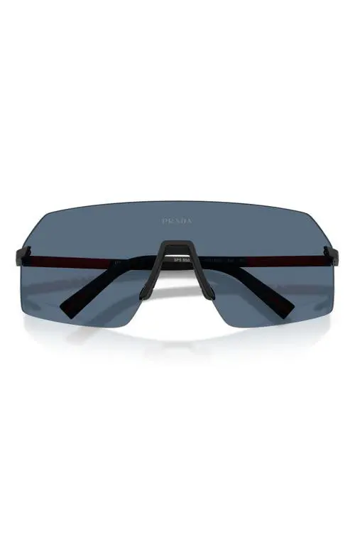 Prada 136mm Shield Sunglasses - Black/dark Blue