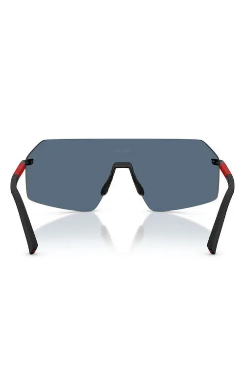 Prada 136mm Shield Sunglasses - Black/dark Blue