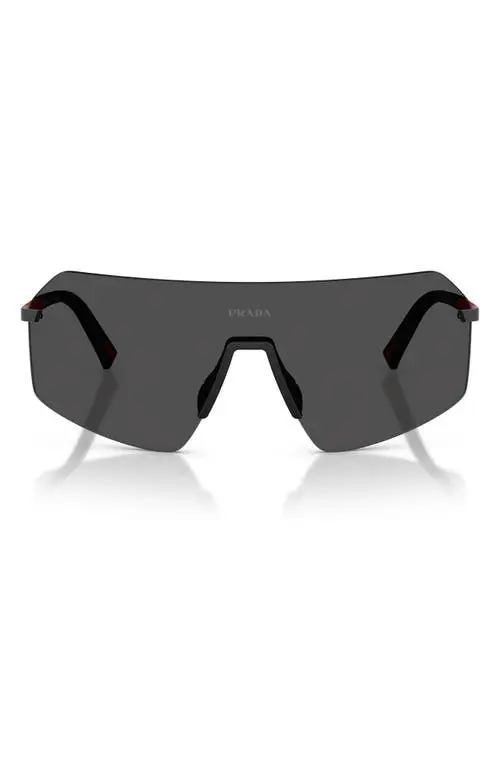 Prada 136mm Shield Sunglasses - Black/dark Grey