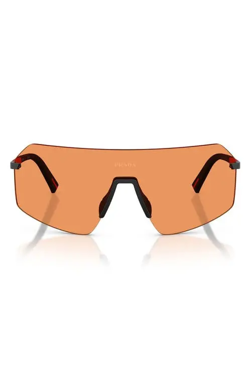 Prada 136mm Shield Sunglasses - Black/orange