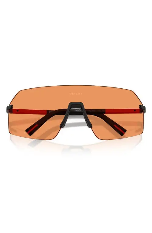 Prada 136mm Shield Sunglasses - Black/orange