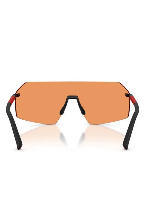 Prada 136mm Shield Sunglasses - Black/orange
