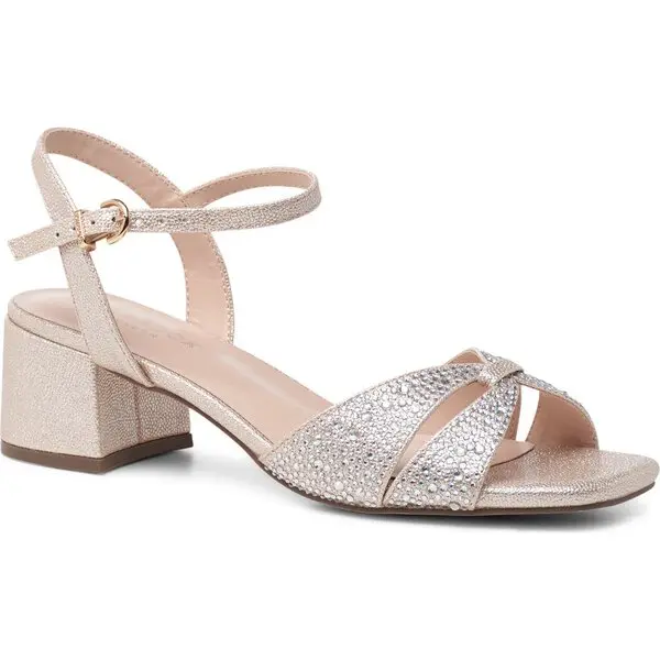 PARADOX LONDON PINK Marquise Embellished Ankle Strap Sandal - Champagne