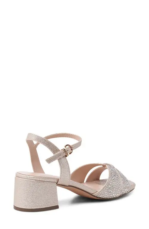 PARADOX LONDON PINK Marquise Embellished Ankle Strap Sandal - Champagne
