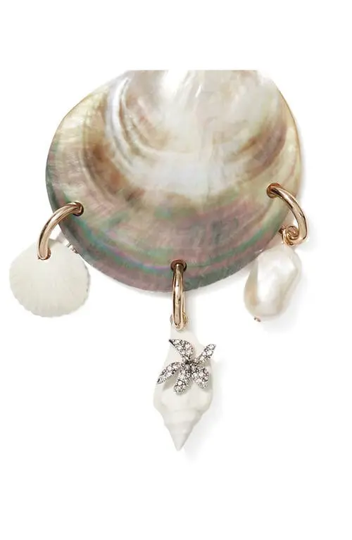 Tory Burch Shell & Cultured Pearl Pendant Necklace