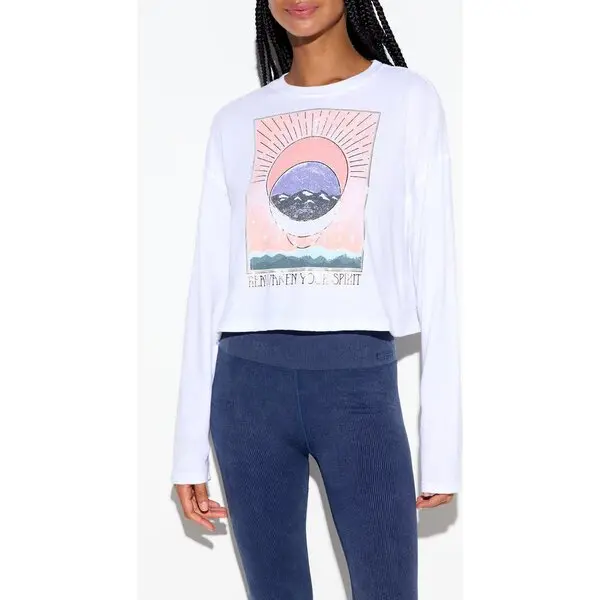 Spiritual Gangster Cosmic Connection Drew Long Sleeve Crop Top