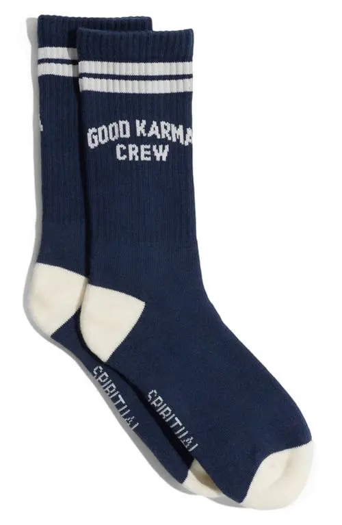 Spiritual Gangster Karma Club Crew Socks - Indigo