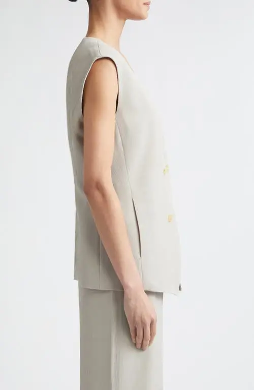Lafayette 148 New York Grid Plaid Crepe Double-breasted Vest
