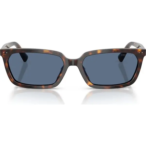 JIMMY CHOO 55mm Rectangular Sunglasses - Havana/blue