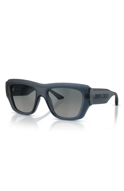 JIMMY CHOO 54mm Rectangular Sunglasses - Transparent Navy/grey