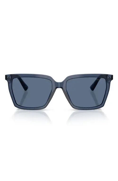 JIMMY CHOO 55mm Square Sunglasses - Transparent Navy/blue