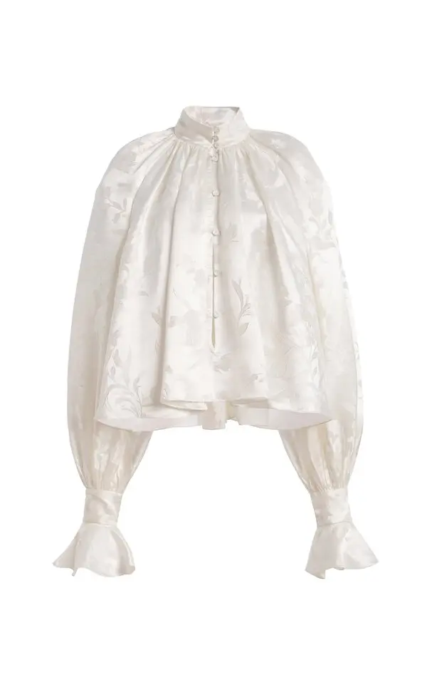 CUCCULELLI SHAHEEN Chantilly Floral Silk Top