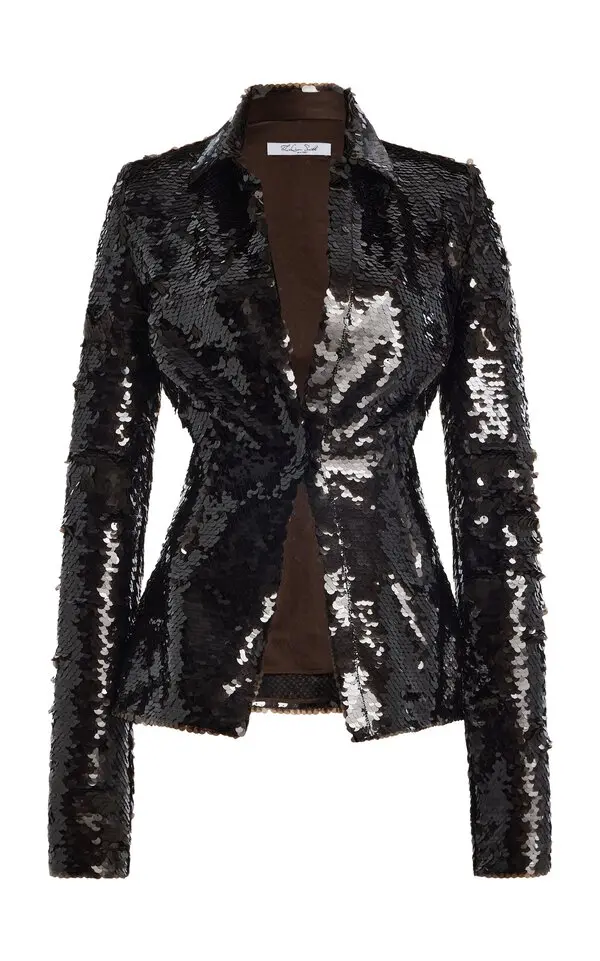 LAQUAN SMITH Sequined Button-down Top