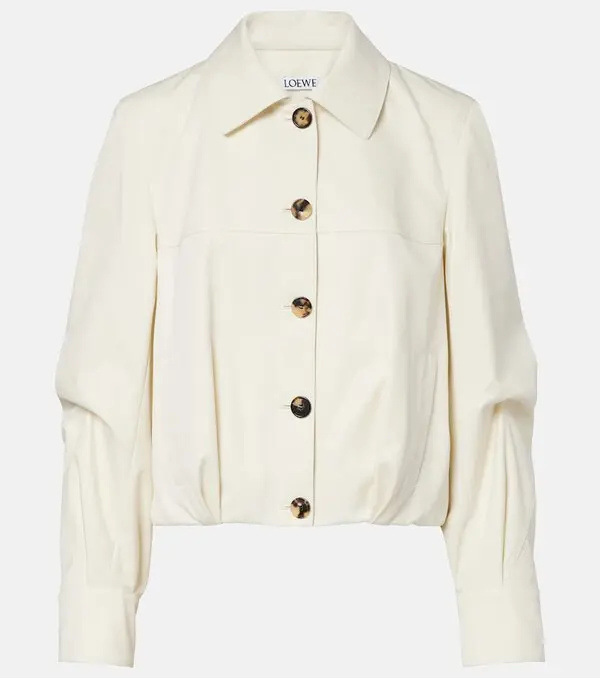 Loewe Cotton And Silk Blouson Jacket - White