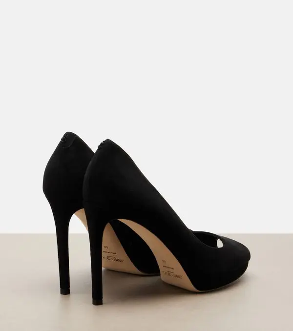 JIMMY CHOO Suede Peep-toe Pumps