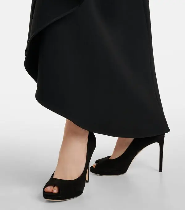 JIMMY CHOO Suede Peep-toe Pumps