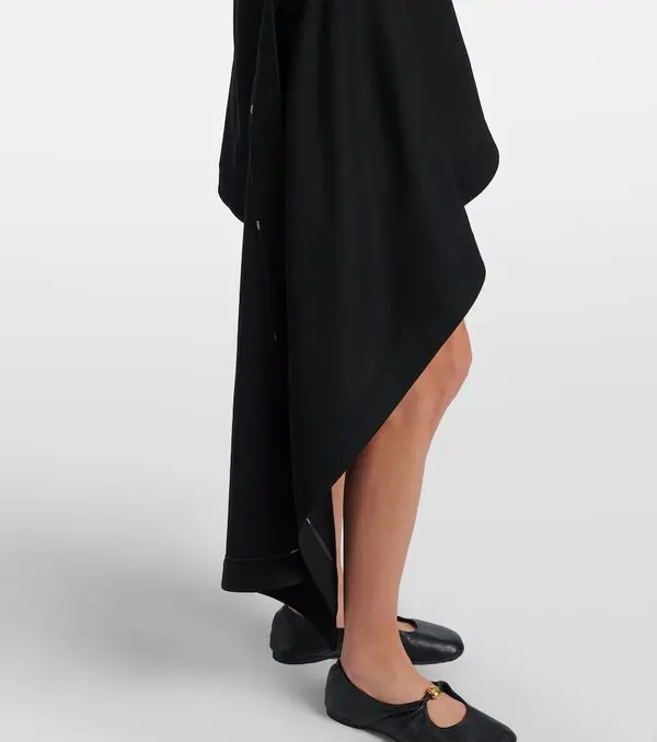 Loewe Draped Wool Miniskirt - Black