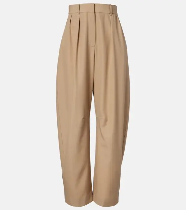 Loewe Wide-leg Wool Pants - Beige