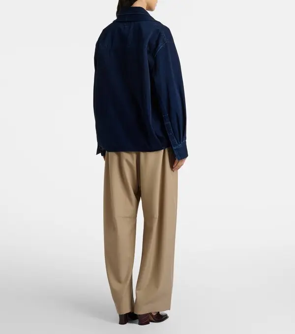 Loewe Wide-leg Wool Pants - Beige
