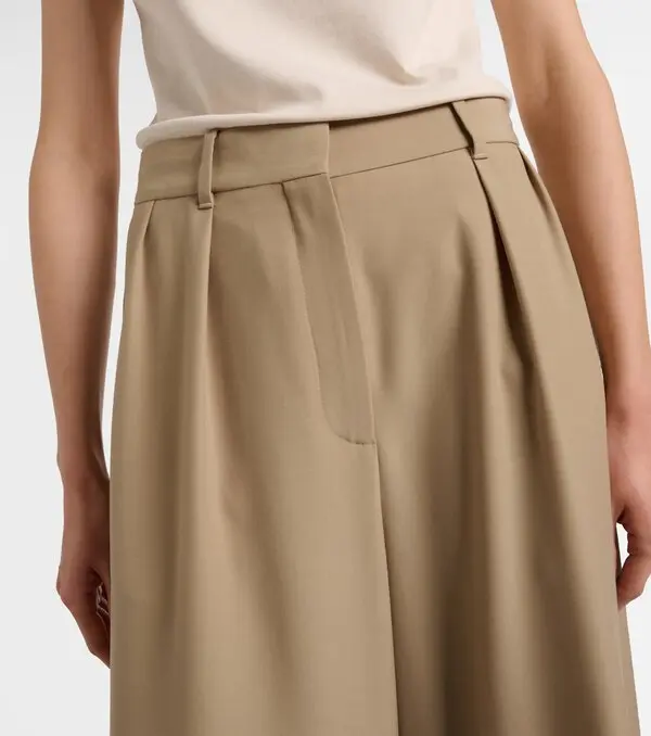 Loewe Wide-leg Wool Pants - Beige