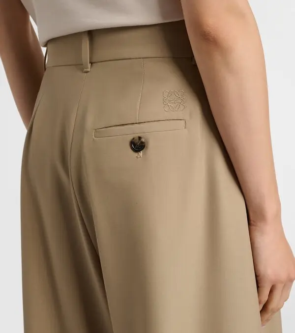 Loewe Wide-leg Wool Pants - Beige