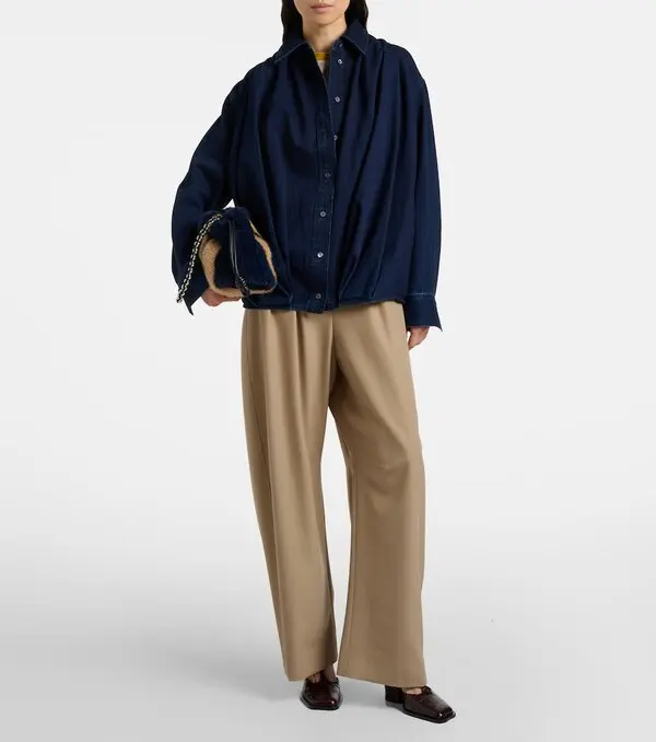 Loewe Wool Wide-leg Pants - Beige