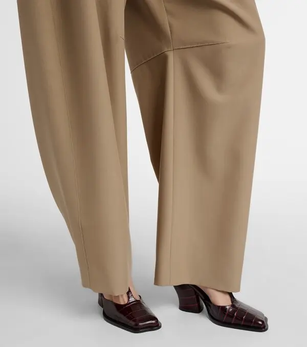 Loewe Wool Wide-leg Pants - Beige