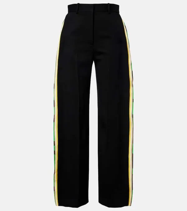 Loewe Wide-leg Wool Pants - Black