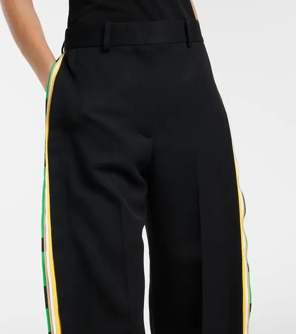 Loewe Wide-leg Wool Pants - Black