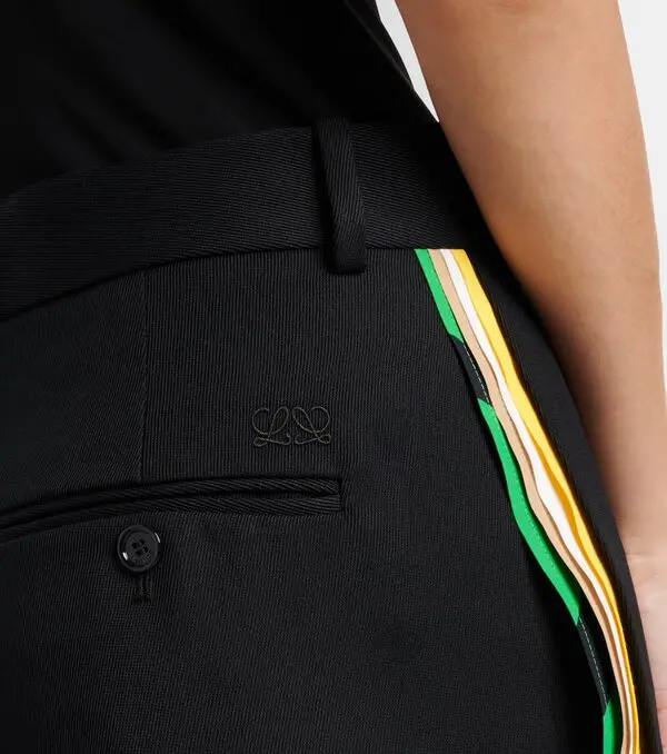 Loewe Wide-leg Wool Pants - Black