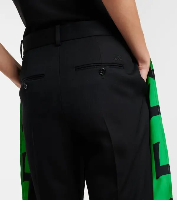 Loewe Wide-leg Wool Pants - Black