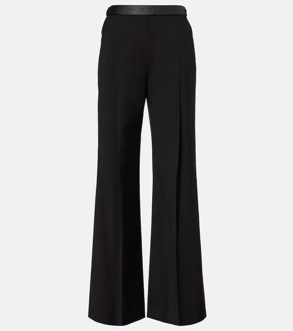 Loewe Wide-leg Wool Pants - Black