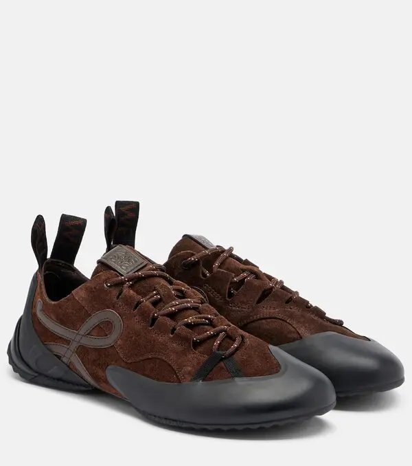 Loewe Grip Anagram Suede Sneakers - Brown