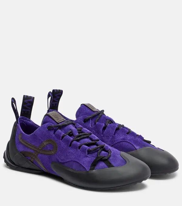 Loewe Grip Anagram Suede Sneakers - Purple