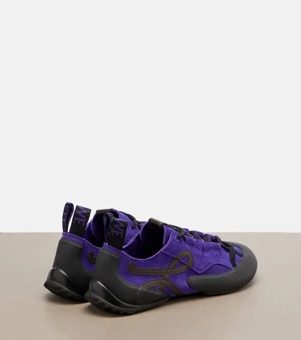 Loewe Grip Anagram Suede Sneakers - Purple