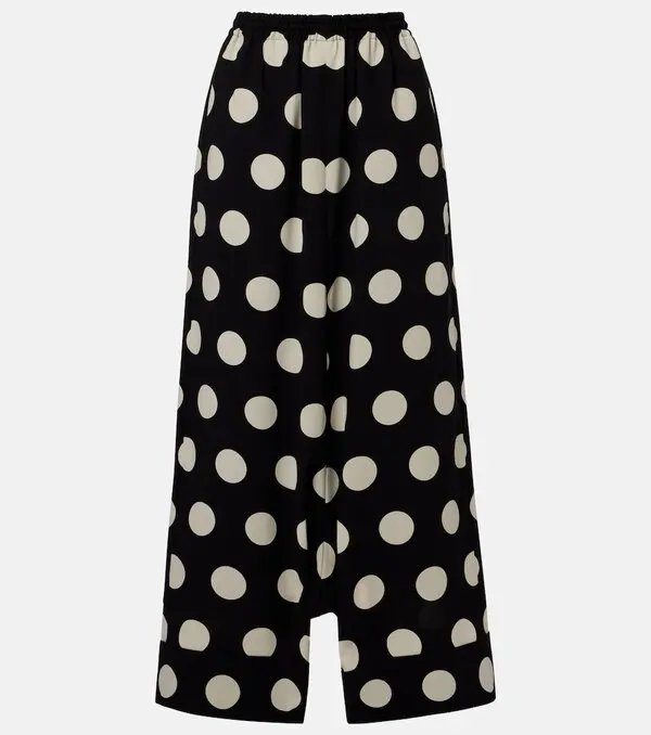 Junya Watanabe Polka-dot Wide-leg Pants - Black